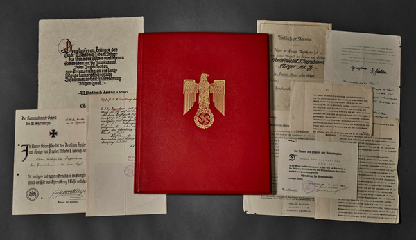 WWII German Knights Cross of the Iron Cross Formal Award Document – The ...