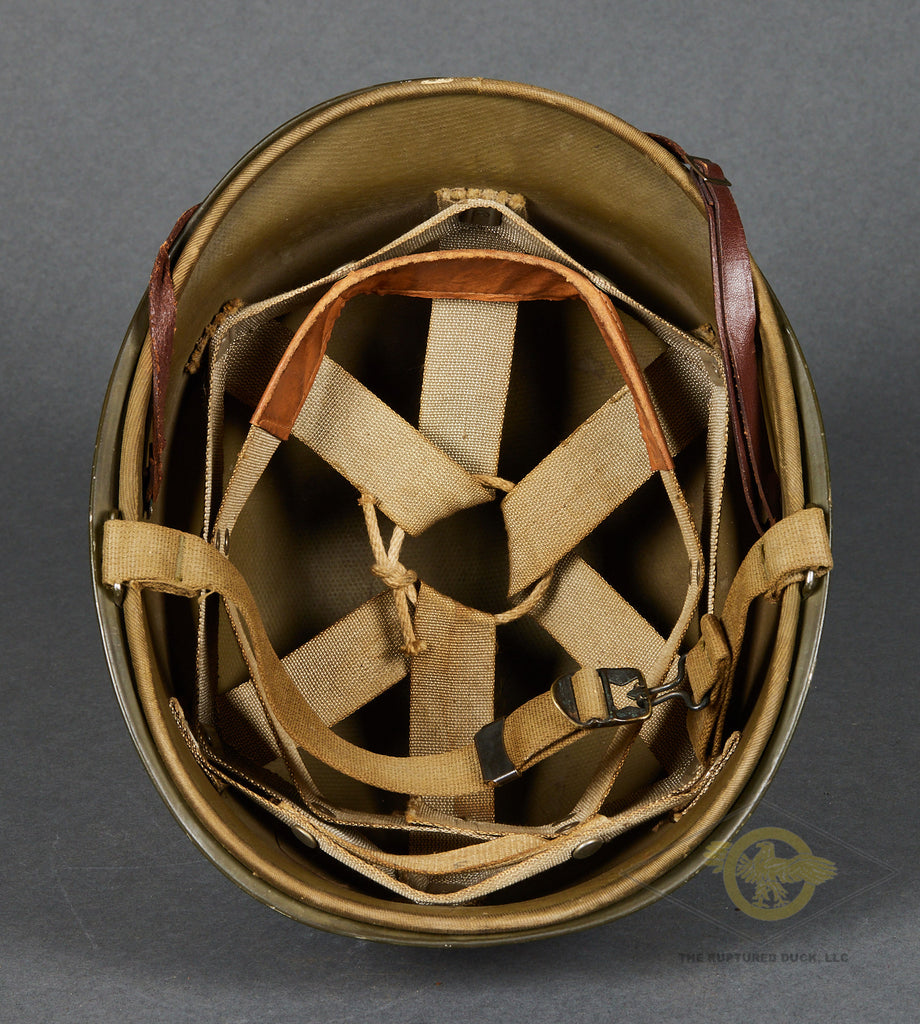 WWII US M-1 Helmet with EARLY Hawley Liner – The Ruptured Duck, LLC