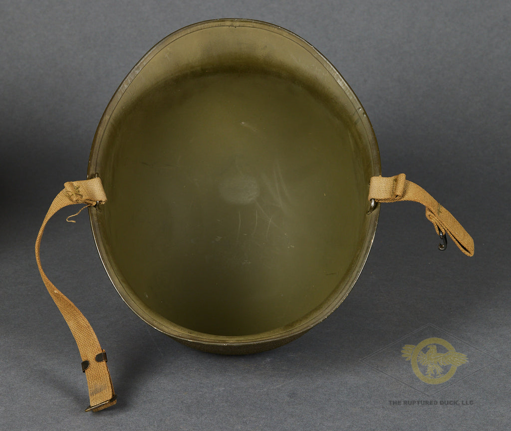 WWII US M-1 Helmet with EARLY Hawley Liner – The Ruptured Duck, LLC