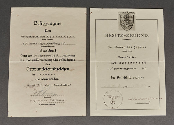 Seven Document Grouping for Member of Panzer Jäger Unit – The Ruptured ...