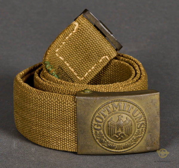 German WWII DAK Tropical Canvas Belt and Buckle Set – The Ruptured Duck ...