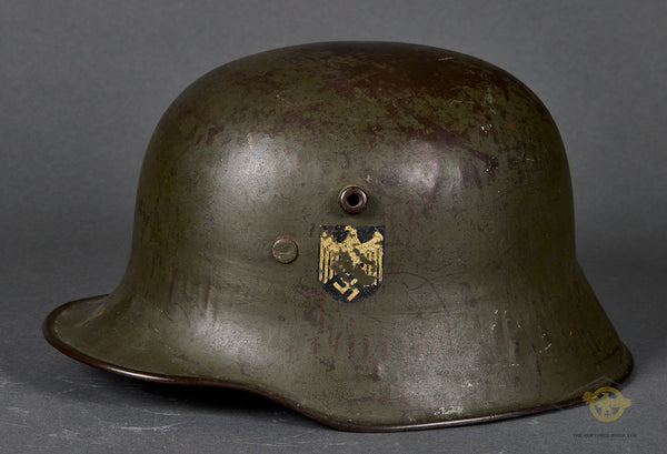 German Model 1918 Helmet Reissued for WWII German Army – The Ruptured ...